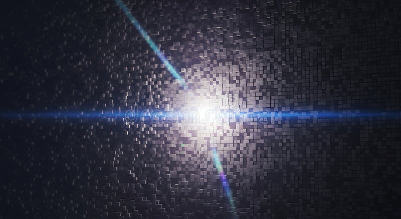 Abstract Cubic Grid with Lens Flare Stock Photo - Image of mosaic ...