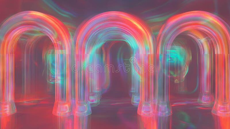 Abstract Background Featuring Intersecting Colorful Arches for ...