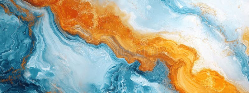 Abstract Background Featuring Marble Texture and Gold Glitter, Blue and ...