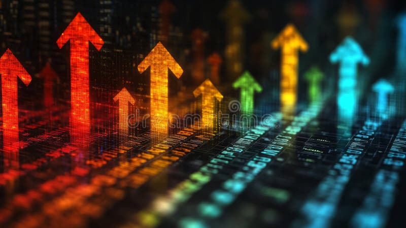 Abstract Background Featuring Multiple Arrows in Different Colors ...