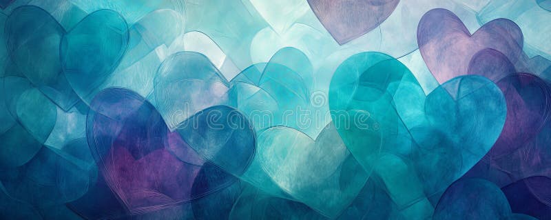 An Abstract Background Featuring Overlapping Translucent Hearts in ...