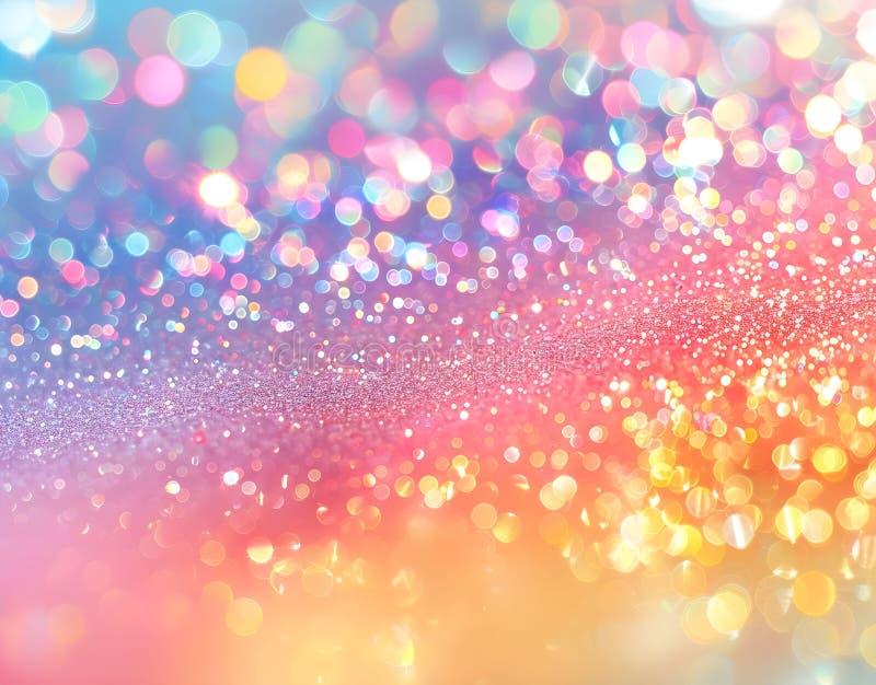 Dreamy Yellow Blue Gradient Bokeh Background Abstract Sparkling ...