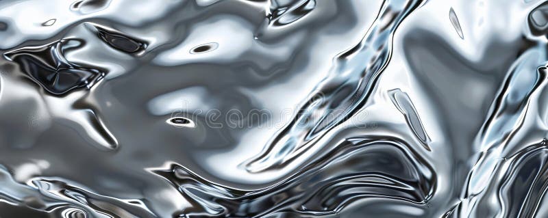 An Abstract Background Featuring Swirling Liquid Mercury, with Its ...