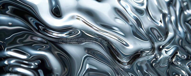 An Abstract Background Featuring Swirling Liquid Mercury, with Its ...