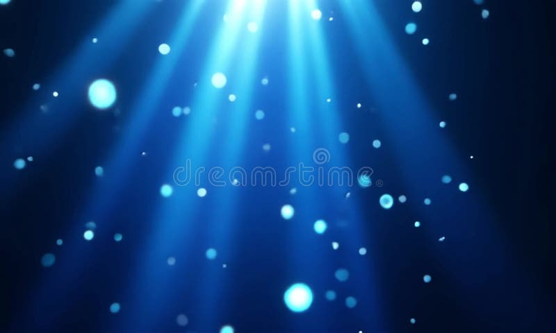 Abstract Blue Light Rays with Sparkling Particles Background Stock ...