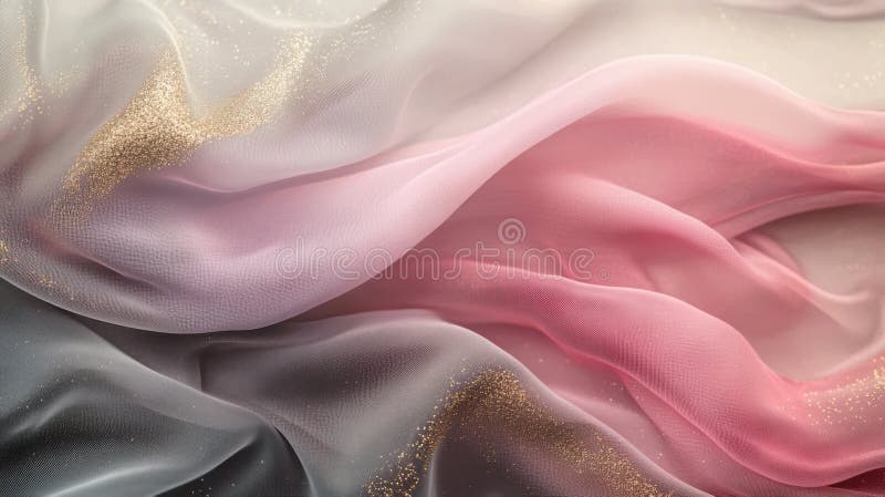 Abstract Background Featuring a Wave of Soft, Translucent Fabric, with ...