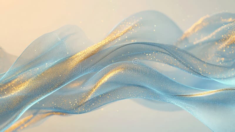 Abstract Background Featuring a Wave of Soft, Translucent Fabric, with ...
