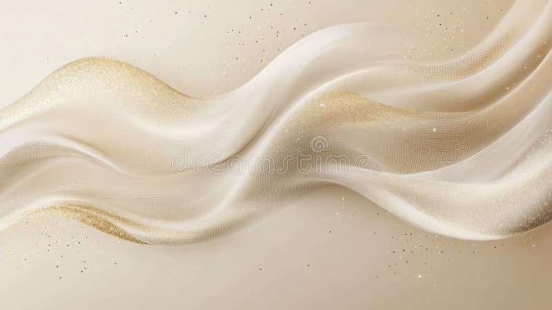 Abstract Background Featuring a Wave of Soft, Translucent Fabric, with ...