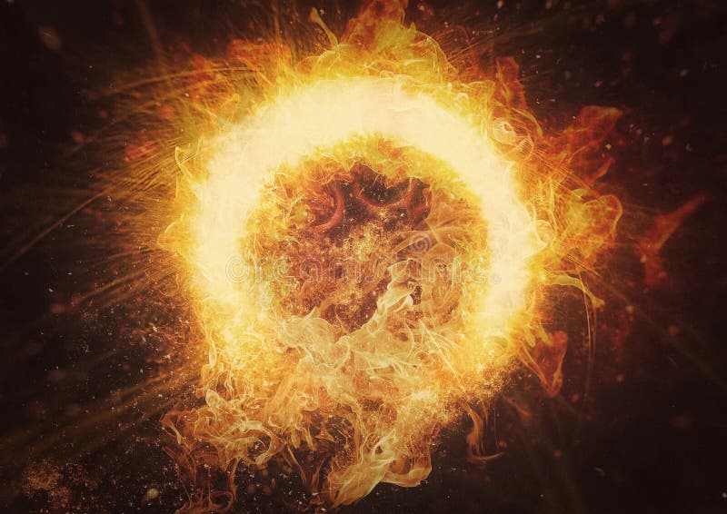 Abstract Background of Fiery Explosion in the Shape of Fire Stock Photo ...