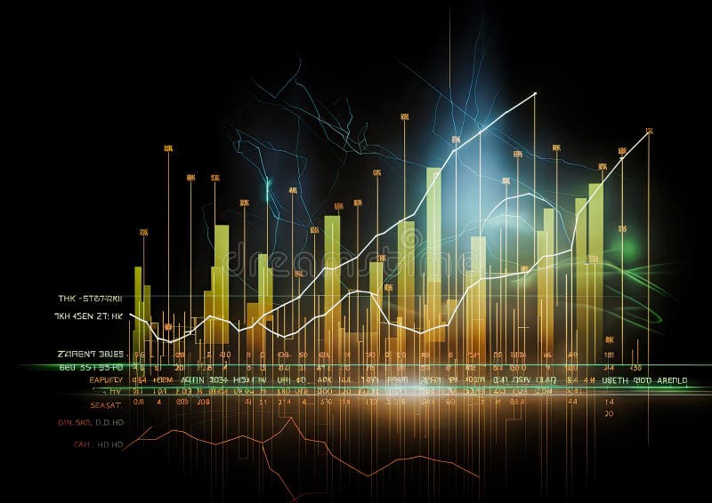 Abstract Background with Financial Charts and Graphs Illustration for ...