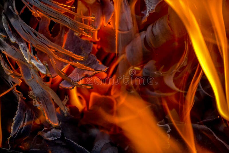 Abstract Background of Fire, Coals, Flames and Twisting Elements of Ash ...