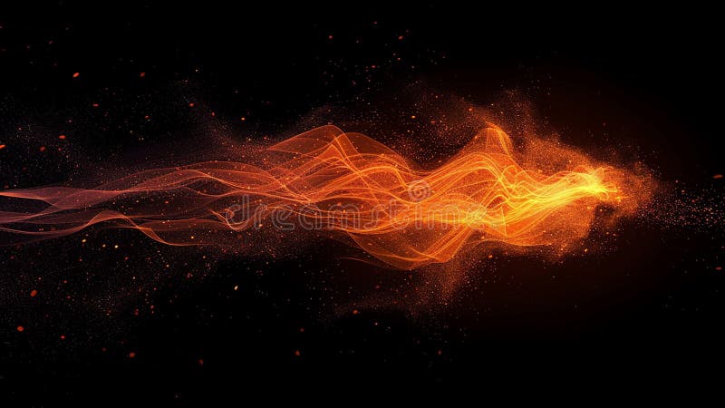 Abstract Background Fire Flame Loop on Black Dark Art Design Stock ...