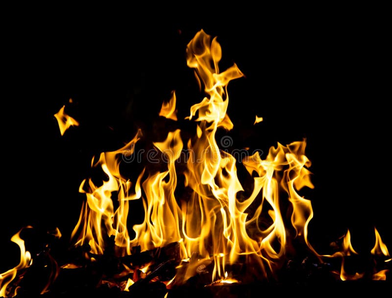 Abstract Background. Fire Flames on a Black Background Stock Photo ...