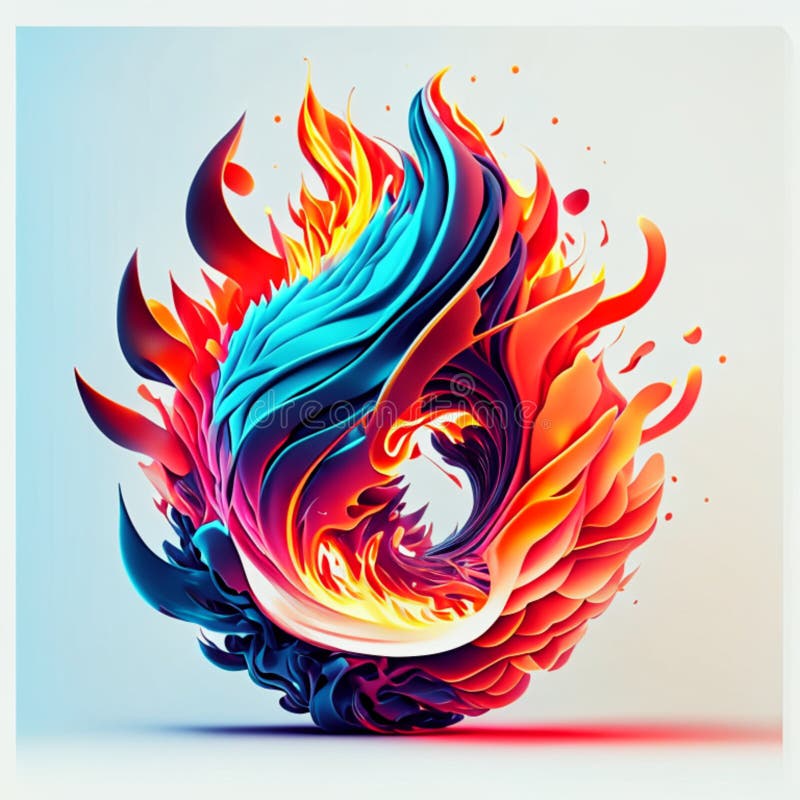 Abstract Background with Fire Flames. 3d Rendering, 3d Illustration ...