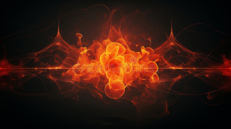 Abstract Background with Flame Particles on a Black Background Stock ...