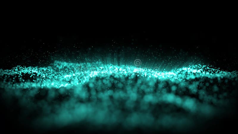 Particles Effect with Blue Green Glowing Color. Stock Footage - Video ...