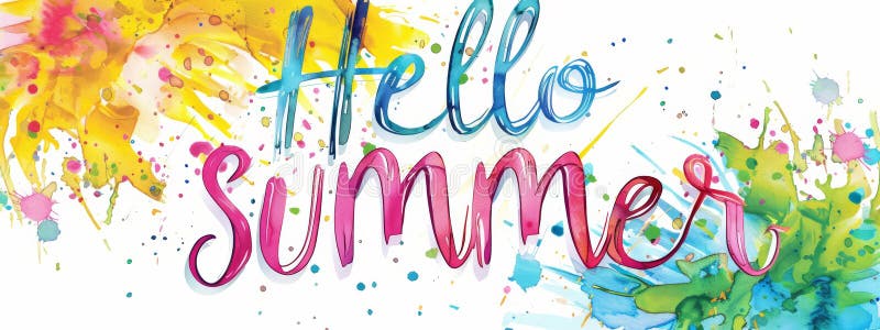 Abstract Background with Abstract Flowers. Hello Summer - Modern ...