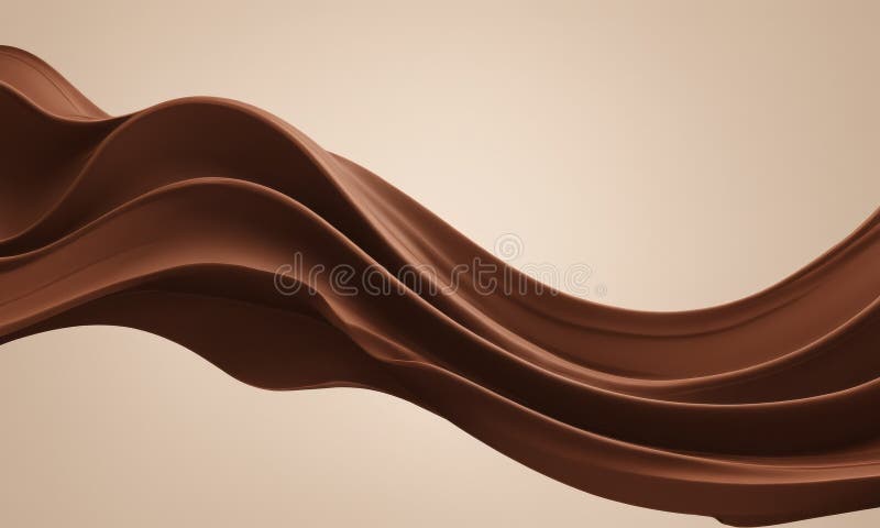 Abstract Wave of Chocolate on a Light Background Stock Illustration ...