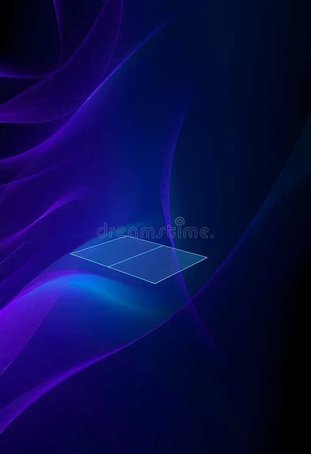 Abstract Background with Flowing Light Lines and a Geometric Shape ...