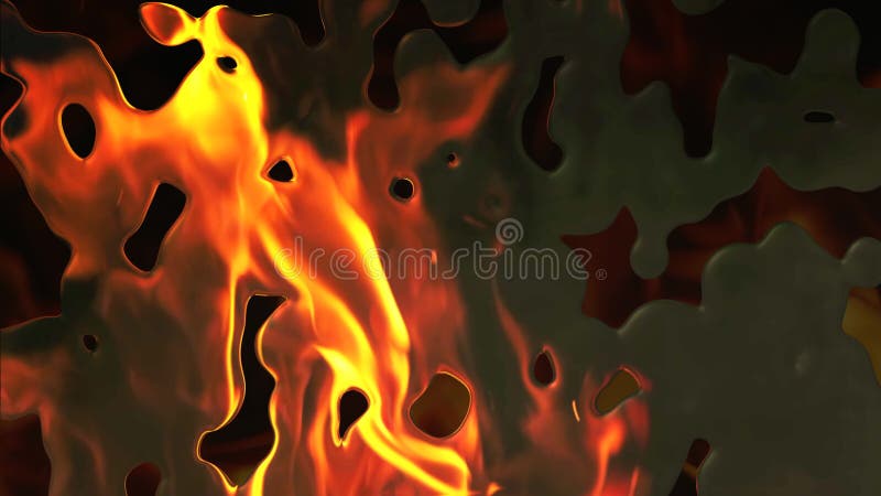 Liquid Metal with Flame Reflection Stock Footage - Video of glowing ...