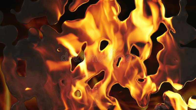 Liquid Metal with Flame Reflection Stock Video - Video of design ...