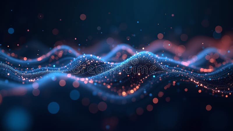 Luminous Wavelengths, Data Stream Visualization Stock Illustration ...