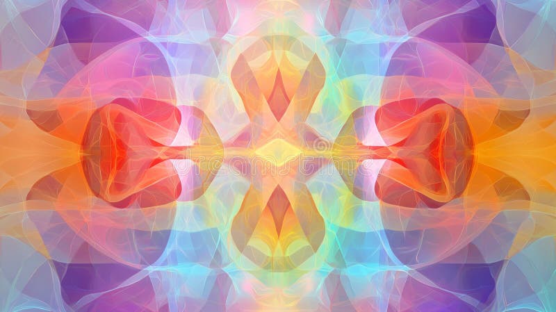 Abstract Background with Flowing Pastel Colors Creating a Symmetrical ...