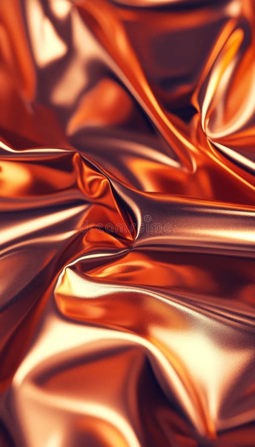 Abstract Background of Flowing, Rippling, Molten Gold Texture, Metallic Sheen and Lustrous ...