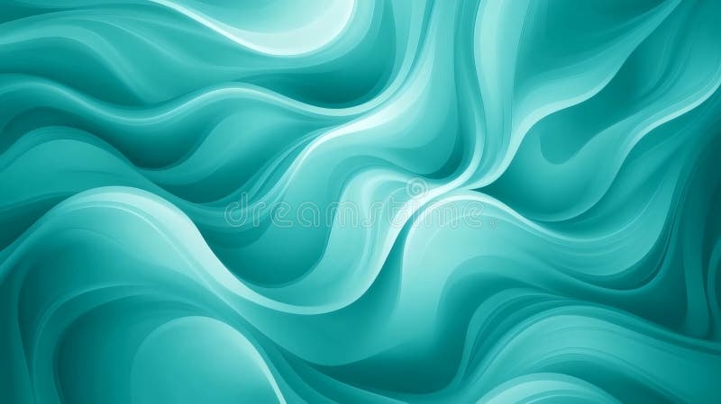 Abstract Background with Flowing Teal and Turquoise Curves Stock ...