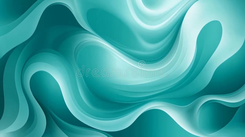 Abstract Background with Flowing Teal and Turquoise Curves Stock ...