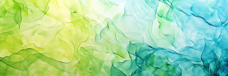 Abstract Background with Flowing, Translucent Layers of Lime Green and ...