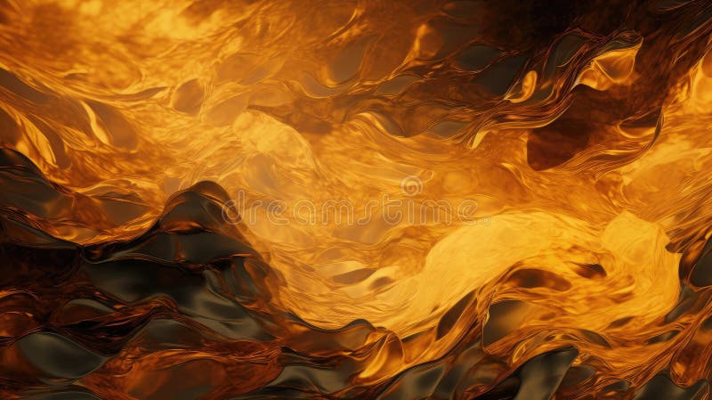 Abstract Background with Fluid Golden Yellow Lava Shapes Stock Photo ...