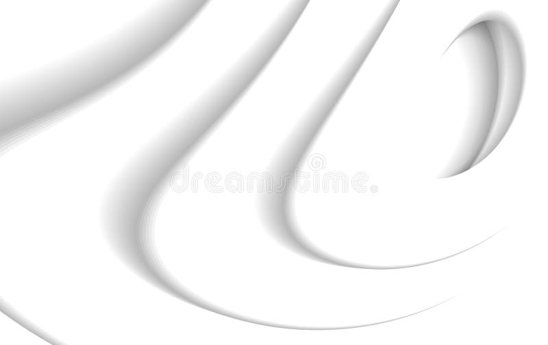 Abstract Background of Fluid White Shapes in White Sace, Curved 3d ...