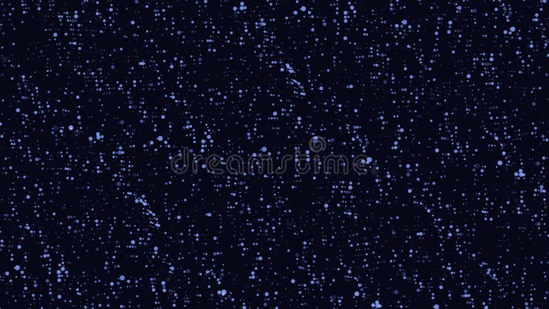 Abstract Background with Flying Blue Dots. Bright Particles Moving in ...