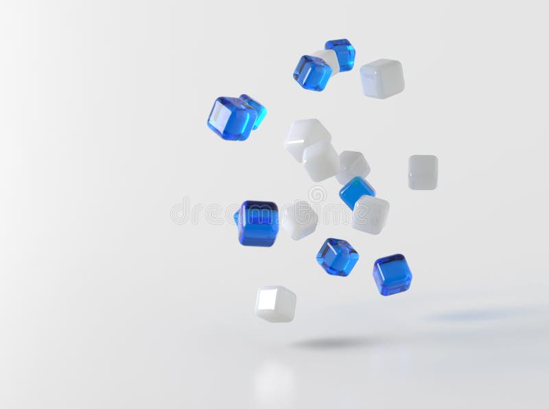 Abstract Background with Flying Cube Stock Illustration - Illustration ...