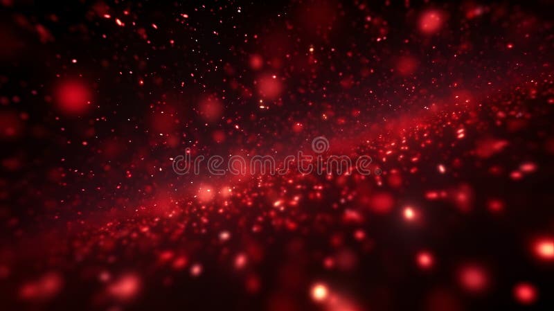 Abstract Background of Flying Red Particles. Neural Network Generated ...