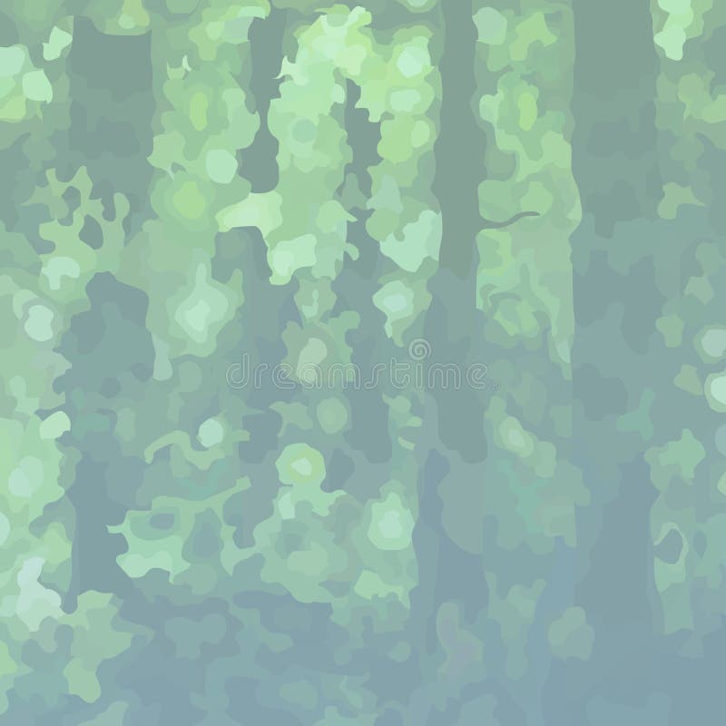 Abstract Background of Foggy Summer Forest in Green Foliage Stock ...