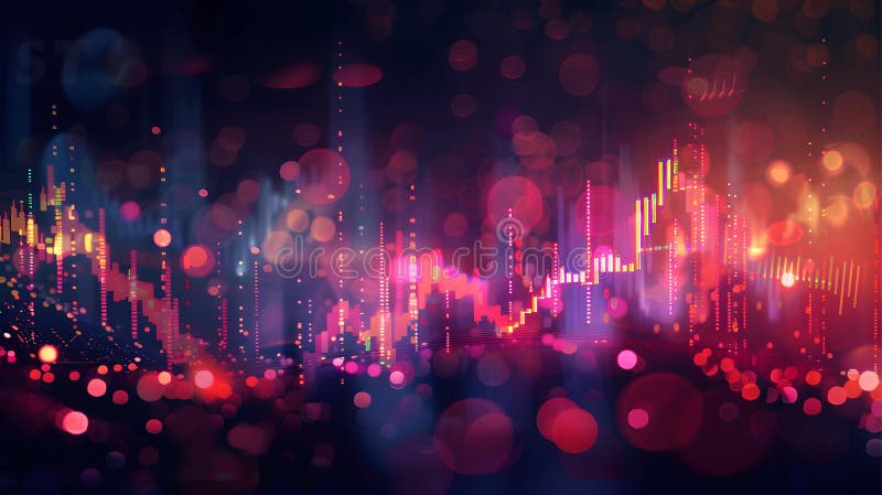 Abstract Background with Forex Candlestick Chart and Bokeh Lights ... Abstract Background with Forex Candlestick Chart and Bokeh Lights ...