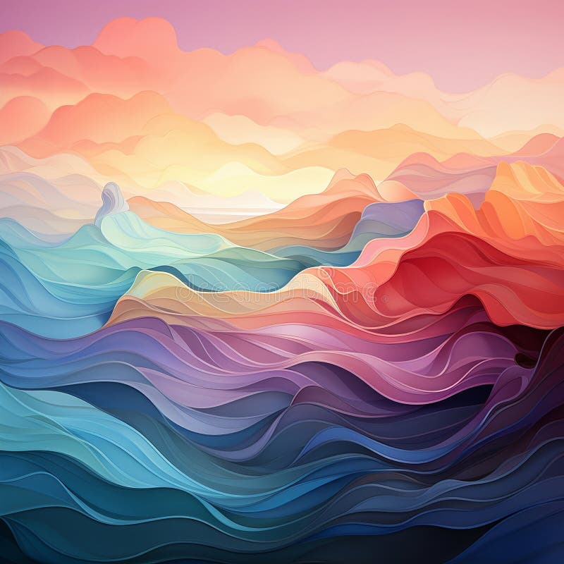 Abstract Background in the Form of Gradient Silk Waves Stock Image ...