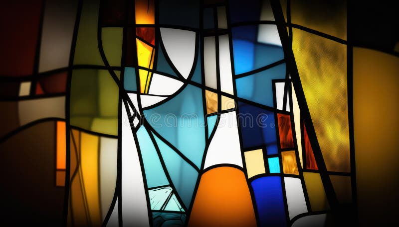 Abstract Background in the Form of a Stained Glass Window, Generated by ...