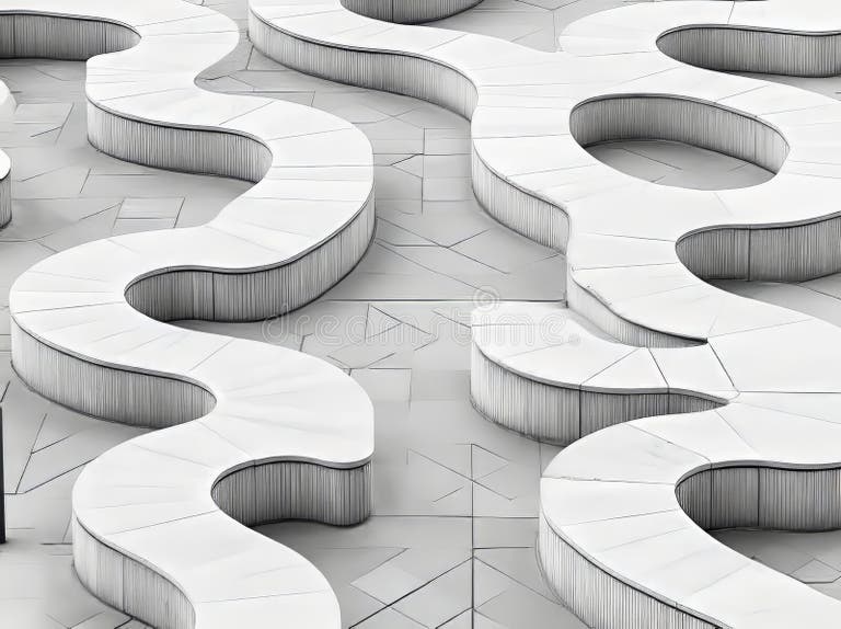 An Abstract Background is Formed by the Wave Pattern on the Facade of ...