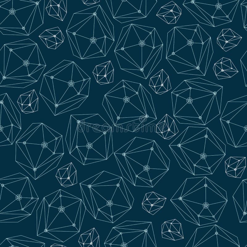 Abstract Background with Framework Crystals. Seamless Geometry Pattern ...
