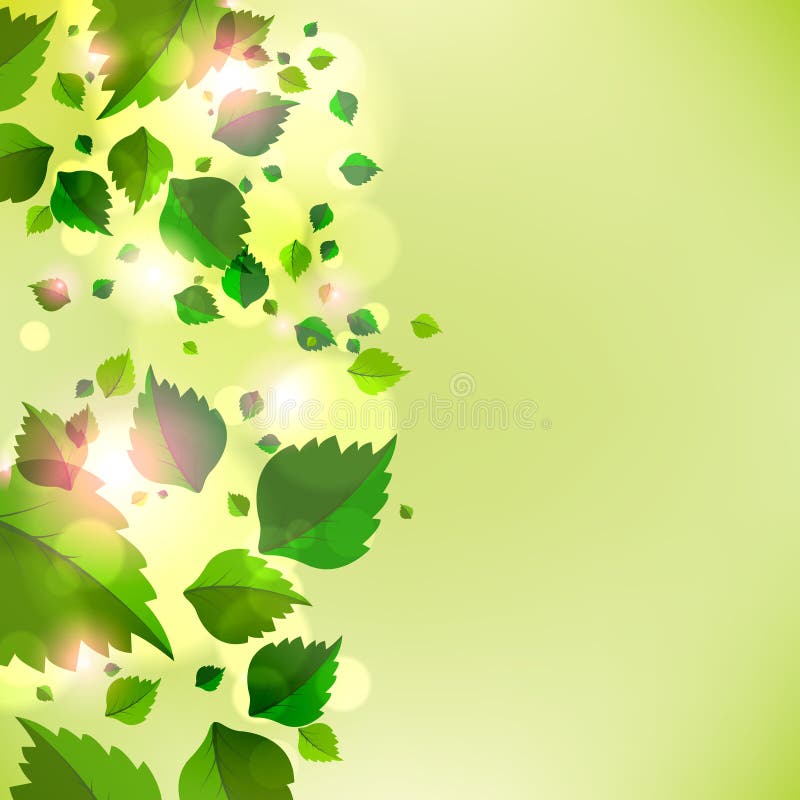 Abstract Background with Fresh Green Leaves. Stock Vector ...