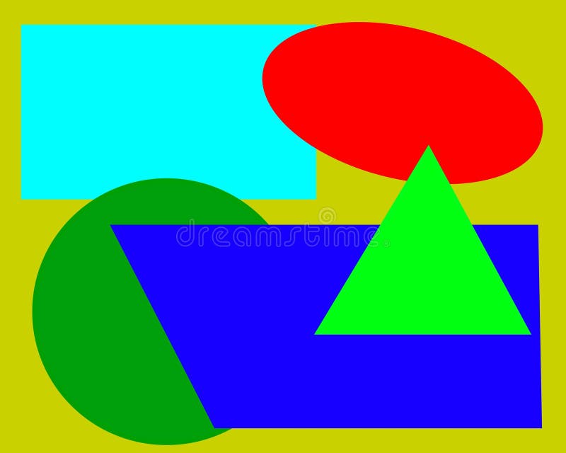Abstract Background Full Color Flat Image of Various Shapes Stock ...