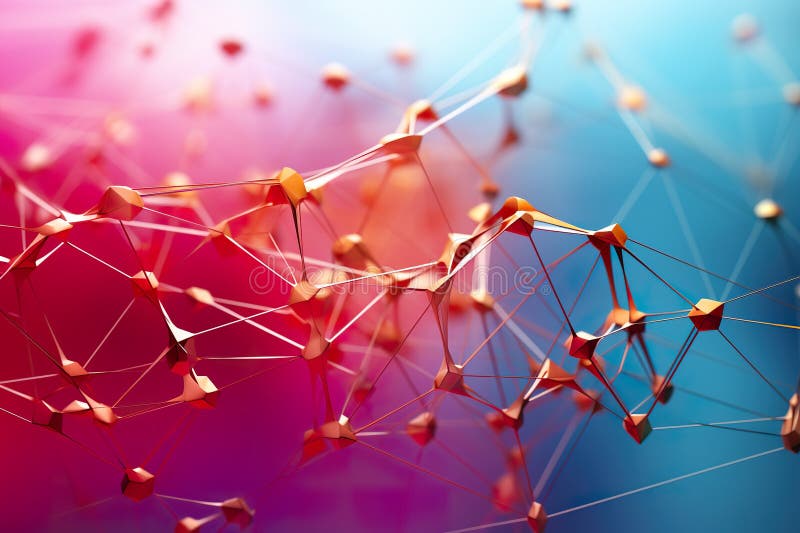 Abstract Background Functions of Complex Networks. Stock Illustration ...