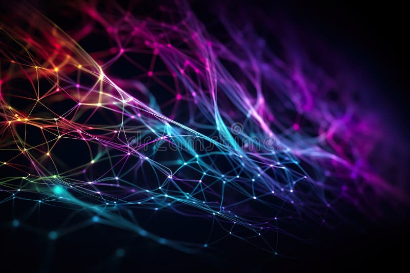 Abstract Background Functions of Complex Networks. Stock Illustration ...