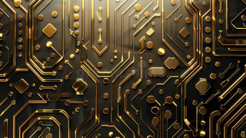 Abstract Black Gold Circuit Board Design Stock Illustrations – 871 ...