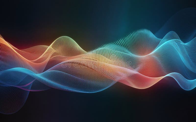 Abstract Background Futuristic Design Blue Wave Technology Digital ...