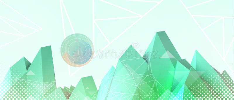 Abstract Background. Futuristic Digital Mountain for Low Poly Style ...