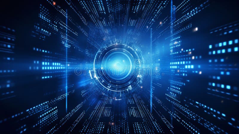 Abstract Background Futuristic Technology Dark Blue Background, Data ...